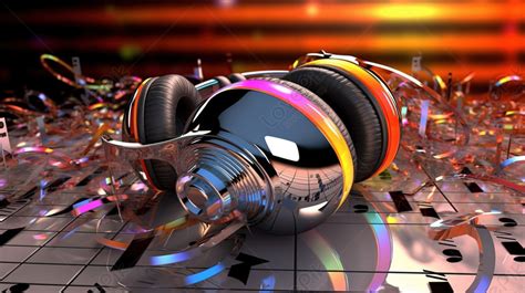 매혹적인 멜로디 하모니 배경에 헤드폰과 음표를 묘사한 매혹적인 3d 렌더링 컨셉 멜로디 배경 음표 배경 음악 배경 이미지 Hd 멜로디 음표 음악 배경 사진 무료