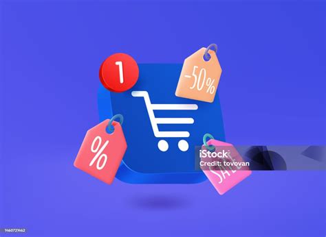 가격표가 있는 쇼핑 앱 아이콘입니다 3d 벡터 일러스트 레이 션 3차원 형태에 대한 스톡 벡터 아트 및 기타 이미지 3차원 형태 가격 가방 Istock