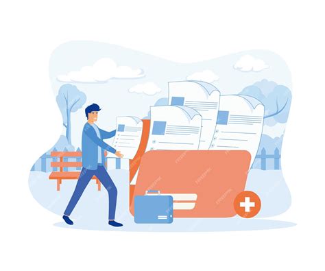 Premium Vector Businessman Adds File To Big Folder Storage And Indexing Of Information