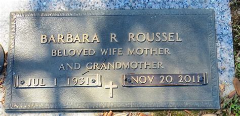 Barbara Roubique Roussel 1931 2011 Find A Grave Memorial