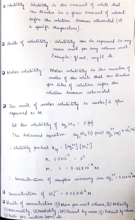 Calculate The Solubility Molar Solubility And The Concentration Of The Complex Mercury Ion