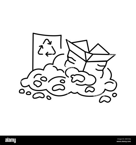 Paper Compost Color Line Icon Composting Vector Isolated Element Editable Stroke Stock Vector