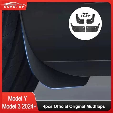 Tesla Model Y 3 Highland 2024 머드 가드 공식 오리지널 프론트 리어 휠 펜더 스플래시 가드 Model3 액세서리 용 머드 플랩