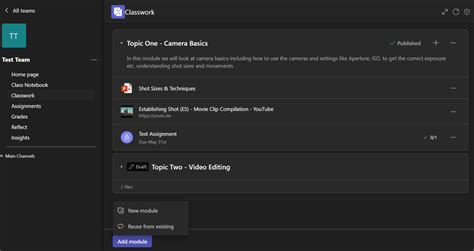 Teams Classwork Digital Learning