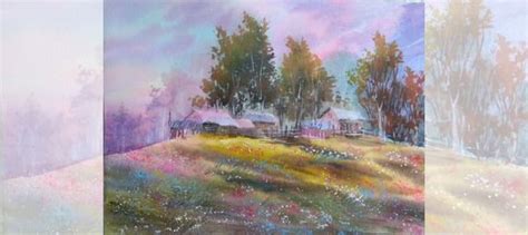 Картина акварель Летний вечерБронь купить в Москве Хобби и отдых Авито