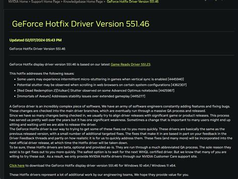Nvidia Geforce Hotfix Driver 551 46 Discussion Install Performance And Graphics Microsoft