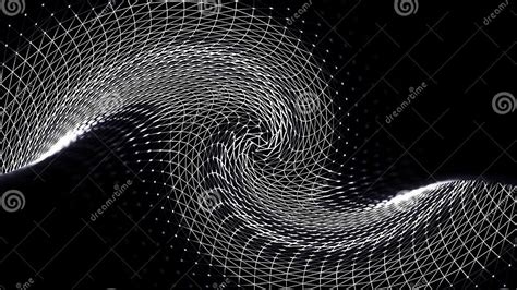 Waving Abstract Volume Texture In Endless Motion Rotating On Black Background Seamless Loop