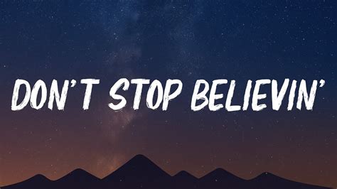 Journey Dont Stop Believin Lyrics Youtube