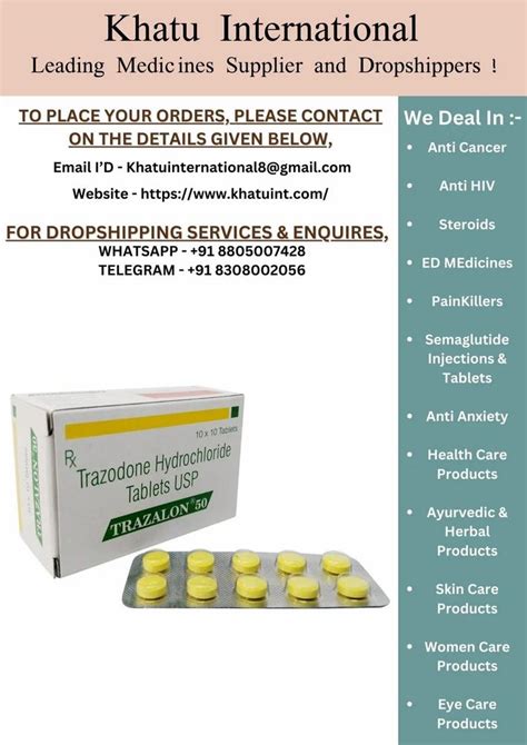 Trazodone Hydrochloride Tablet 50 Mg At ₹ 200 Box Trazodone Tablets In Nagpur Id 2853174427112