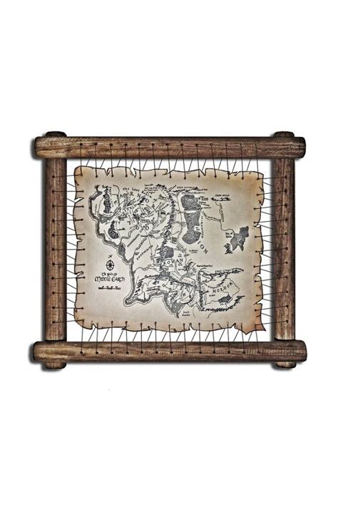 Lord Of The Rings Leather Map The Hobbit Map Tolkien Map The Hobbit