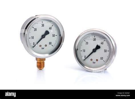 Two Different Type Manometer Isolated On White Background Bottom And Behind Connection Type