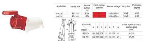 China 63a 3 Phase Socket Manufacturers Suppliers Factory Rongsheng