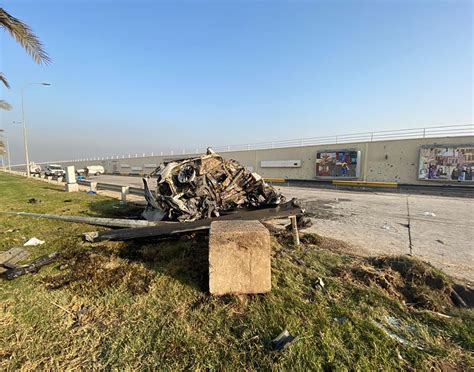 Debris From The Us Airstrike On Baghdad International Airport Iraq