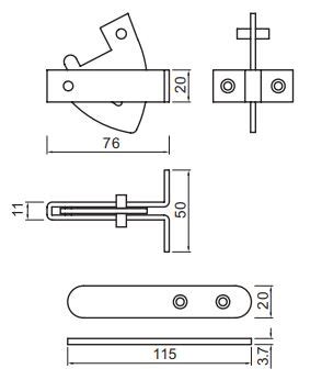 Gate Latch D Pattern Trio Australia