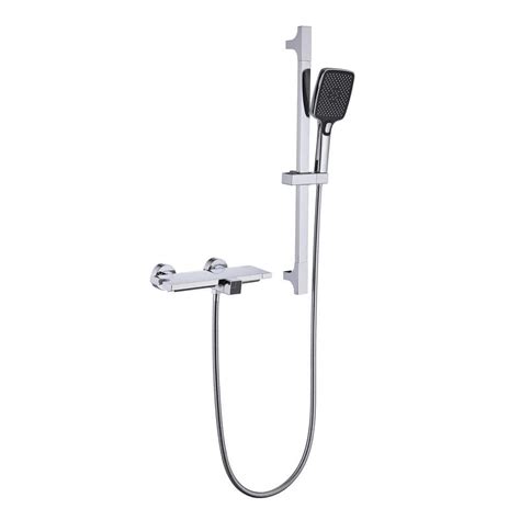 Dimakai Single Handle Wall Mount Roman Tub Faucet With Spray Pattern Hand Shower Adjustable