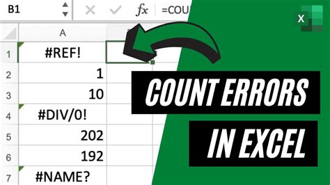 Count The Number Of Errors Using Excels Iserror If And Count Function