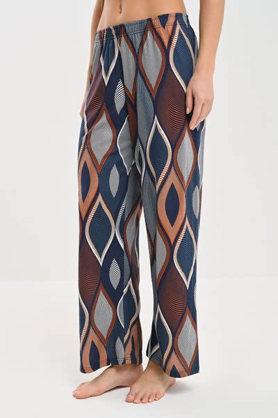 Брюки для дома Женский Nina Von C Повседневный Модал размер 44 Без застежки серый синий