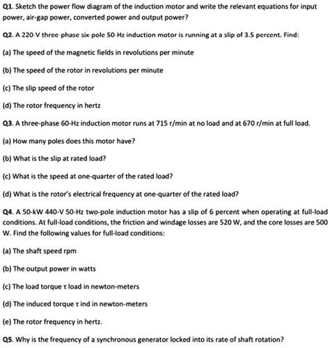 Solved Solve These Questions Q1 Sketch The Power Flow Diagram Of The