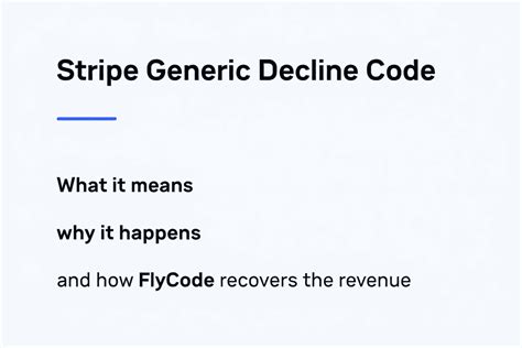 Stripe Generic Decline Code What It Means Why It Happens And How