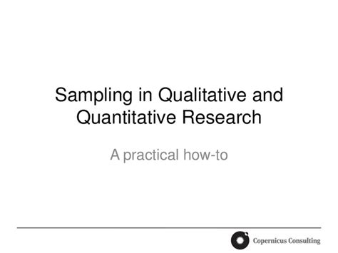 Sampling Methods In Quantitative Research