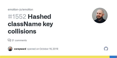Hashed Classname Key Collisions · Issue 1552 · Emotion Jsemotion · Github