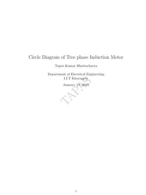 Circle Diagram Of Three Phase Induction Motor Pdf Electromagnetism Electrical Components