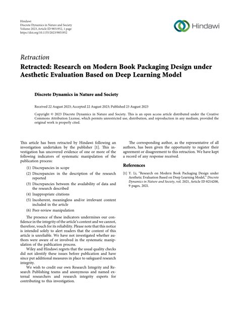 Pdf Retracted Research On Modern Book Packaging Design Under Aesthetic Evaluation Based On