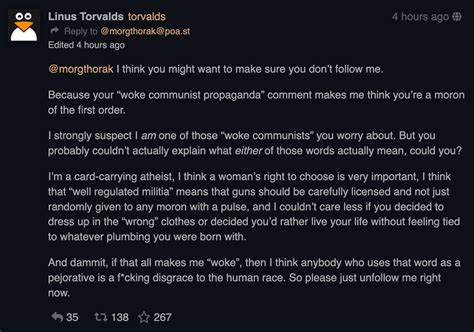Linus Torvalds Creator Of Linux Does Not Mince Words Rmurderedbywords