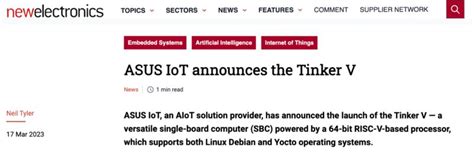 Asus Iot Announces The Tinker V Equipped With A Renesas Rz Five Mpu Which… Andes Technology