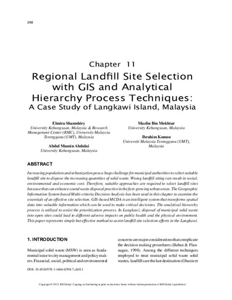 Pdf Regional Landfill Site Selection With Gis And Analytical