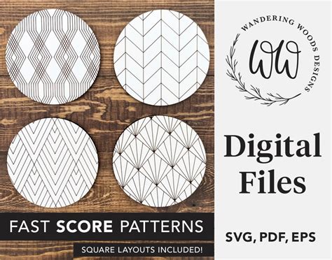 Glowforge Laser Score Pattern Svg Files Art Deco Patterns Etsy
