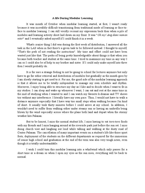 A Life During Modular Learning Pdf