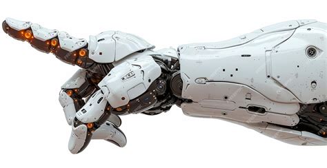 Premium Photo Robot Hand Pointing Finger Gesture Isolated On White