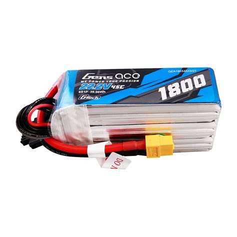 Gens Ace G Tech 1800mah 222v 45c 6s1p Lipo Battery Pack With Xt60 Plu