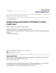 Foraging Sexual Selection And Speciation Pdf Western University Scholarship Western Electronic Foraging Sexual Selection And Speciation Pdf Western University Scholarship Western Electronic