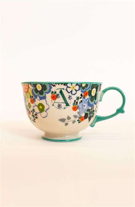 Anthropologie Tea Time Monogram Mug Mugs Personalized Tea Cups