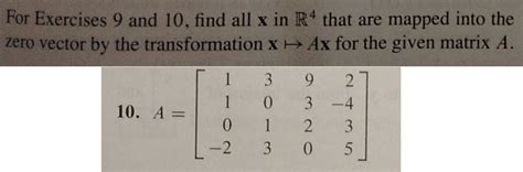 solved for exercises 9 and 10 find all x in r 4 that are