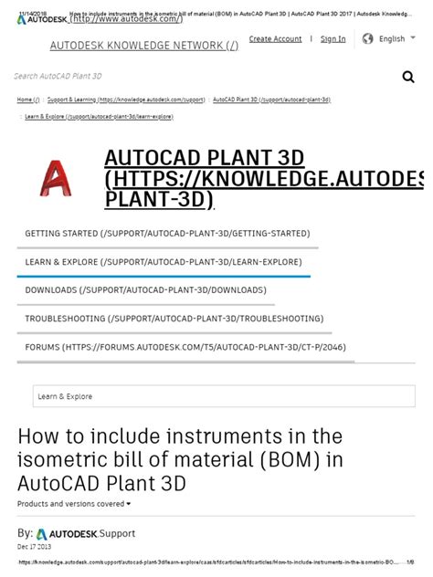 How To Include Instruments In The Isometric Bill Of Material Bom In Autocad Plant 3d Autocad