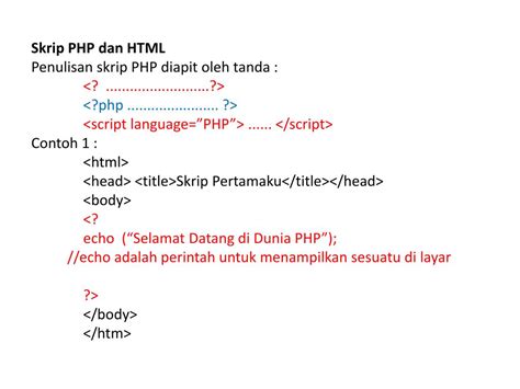 Ppt Dasar Pemograman Web Menggunakan Php Powerpoint Presentation