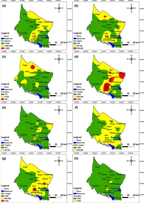 Spatial Variations Of Groundwater Chemical Parameters A Ec B Na⁺ Download Scientific