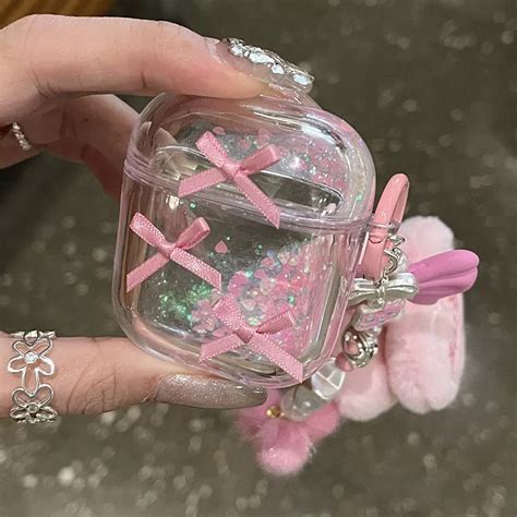 발레코어 리본 핑크 펄 보송키링 에어팟케이스 Airpods Pro 에어팟프로 1 2 에어팟 1 2 3세대 스트랩 데님 청바지 명품 럭셔리 인스타 유니크 우정템 에이블리