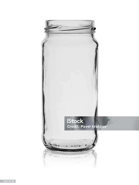 뚜껑이 없는 빈 유리 항아리를 열고 있습니다 반사가 있는 흰색 배경에 격리 0명에 대한 스톡 사진 및 기타 이미지 0명 공란 그릇 Istock
