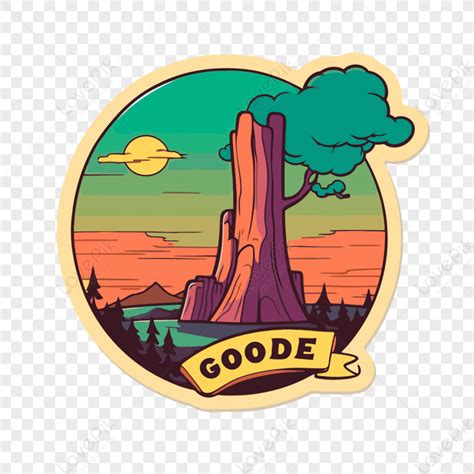 좋은 나무 스티커 벡터상표 Png 일러스트 무료 다운로드 Lovepik