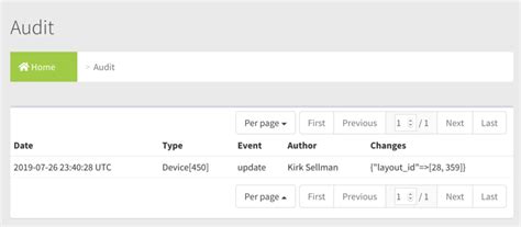 device audit page