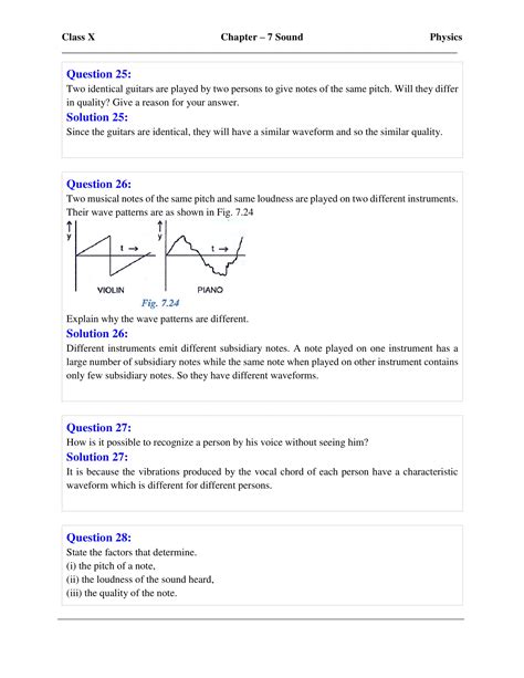 Selina Solutions Class 10 Concise Physics Chapter 7 Sound Download Free PDF