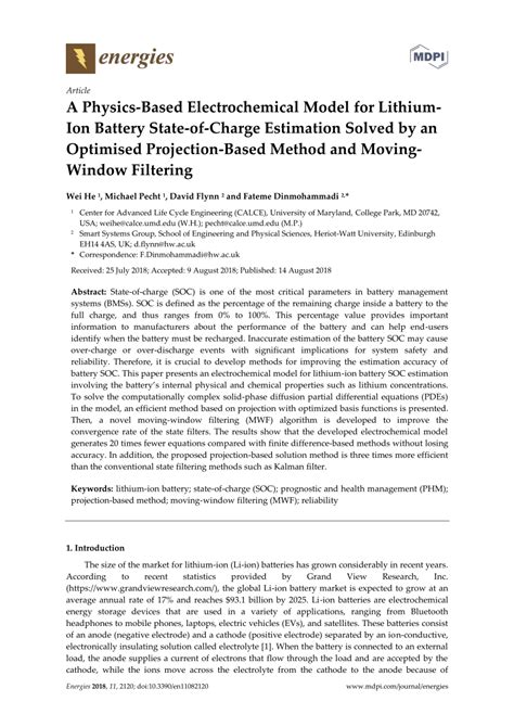 Pdf A Physics Based Electrochemical Model For Lithium Ion Battery