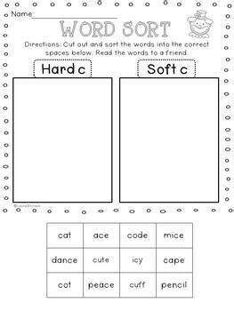 Soft C And G Activity Pack By Laura Boriack Over The St Grade Rainbow