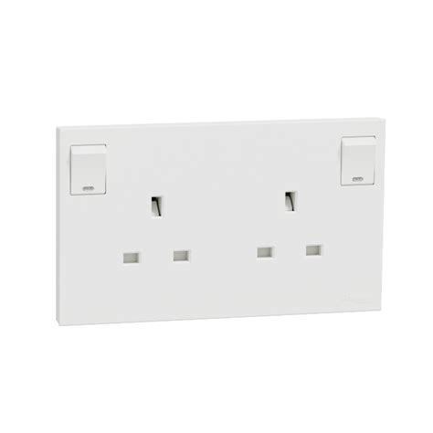 Schneider Avataron C 13a 250v 2 Gang With Switch Socket With Led Lazada