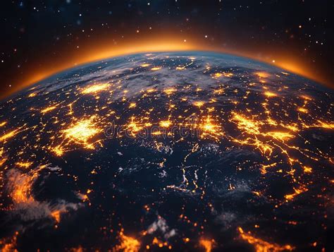 A Creative Space View Of Earth With A Grid Like Representation Of