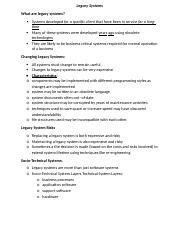 Understanding Legacy Systems Characteristics Risks And Course Hero